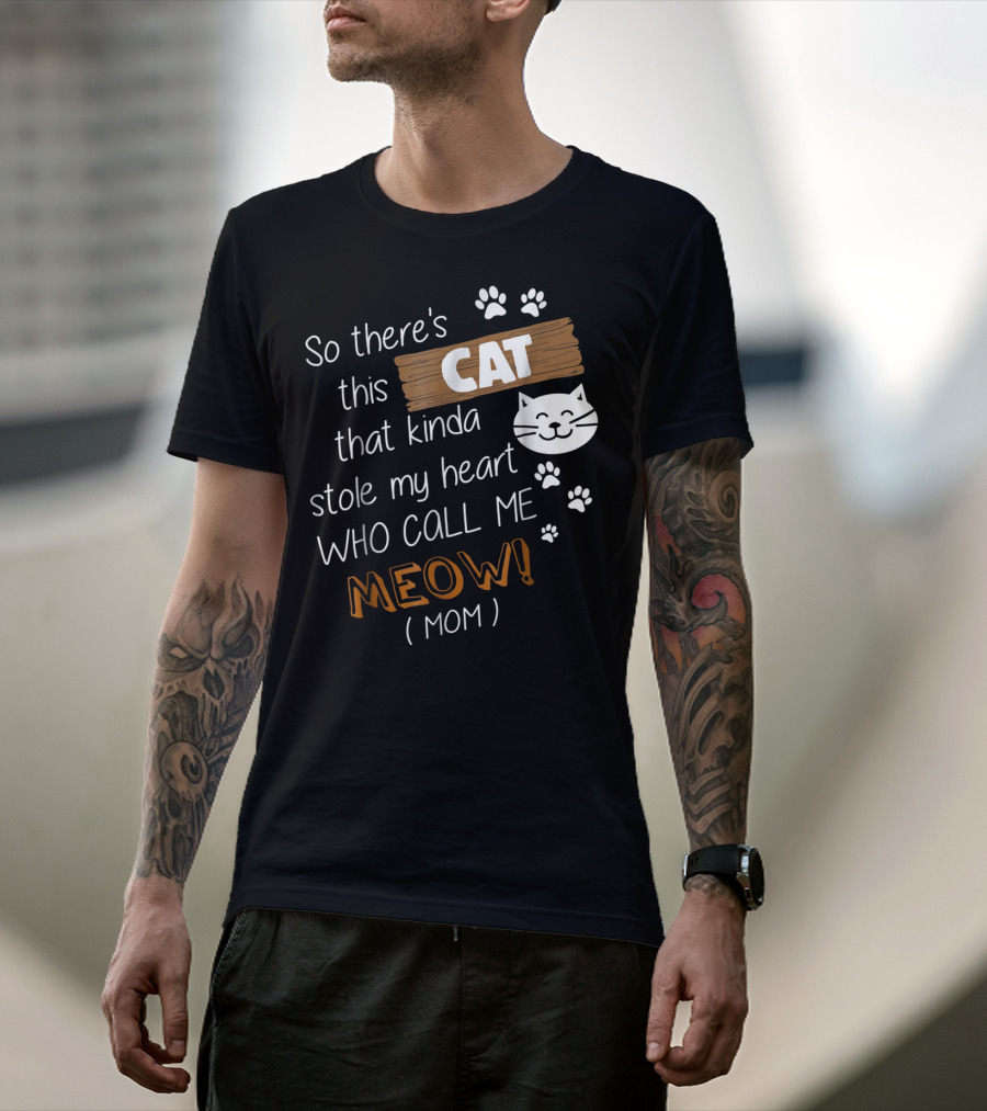 So There's This Cat That Kinda Stole My Heart Who Call Me Meow Mom T-Shirt
