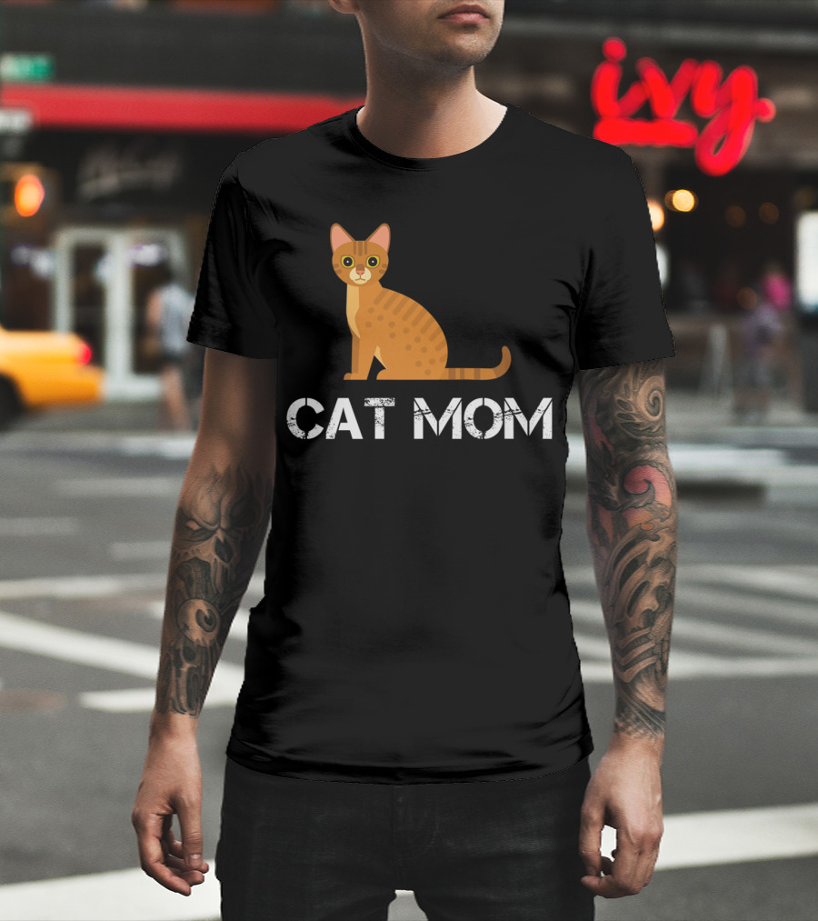 Cat Mom Cat Owner Cartoon Cat T-Shirt