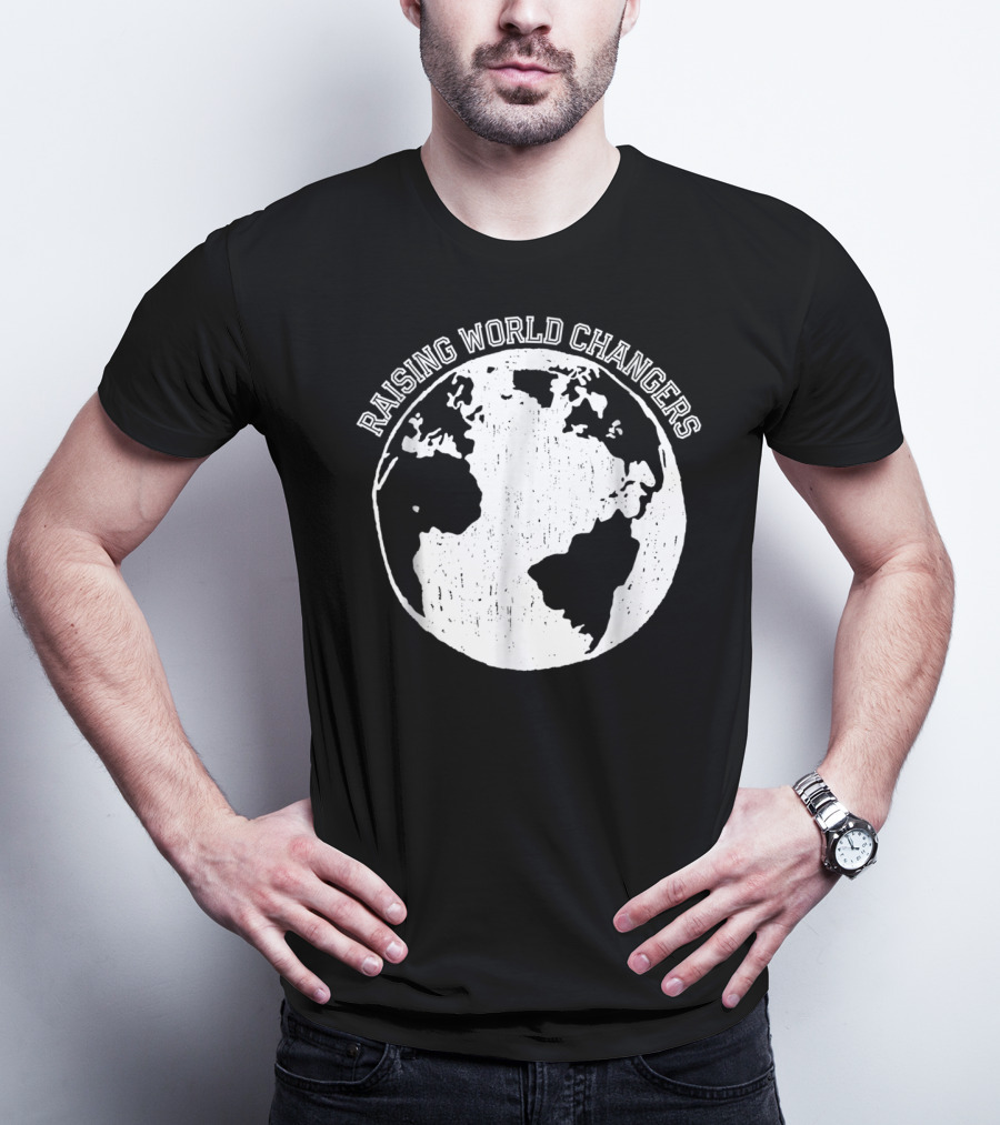 Raising World Changers Christian Mom World Map T-Shirt