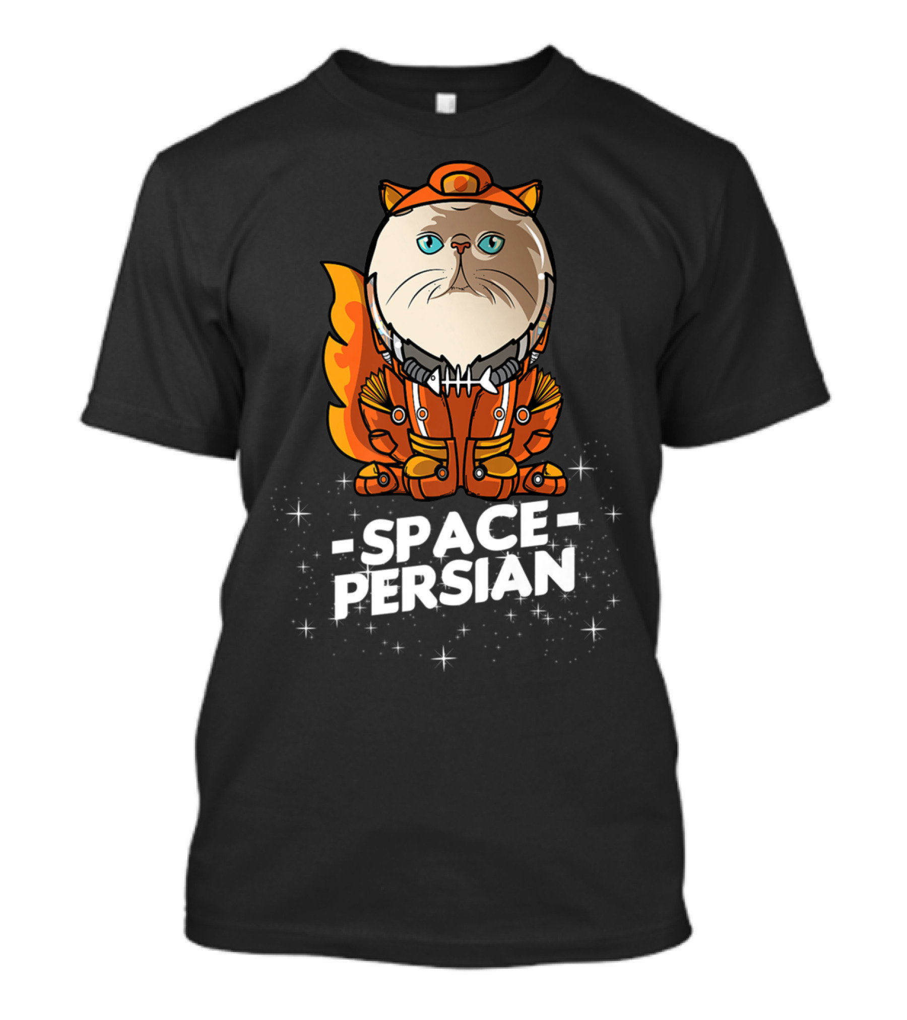 Space Persian Cat In Astronaut Suit With Christmas Flair T-Shirt