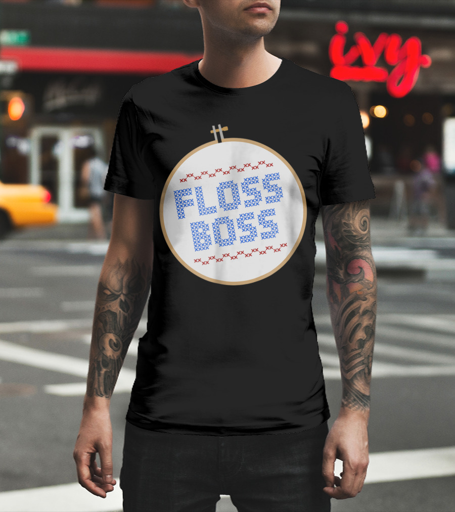 Floss Boss Cross Stitch Hoop For Crafty Woman Mom Or Grandma T-Shirt