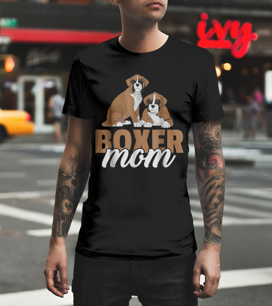 Boxer Dog Lovers Cute Boxer Mom T-Shirt