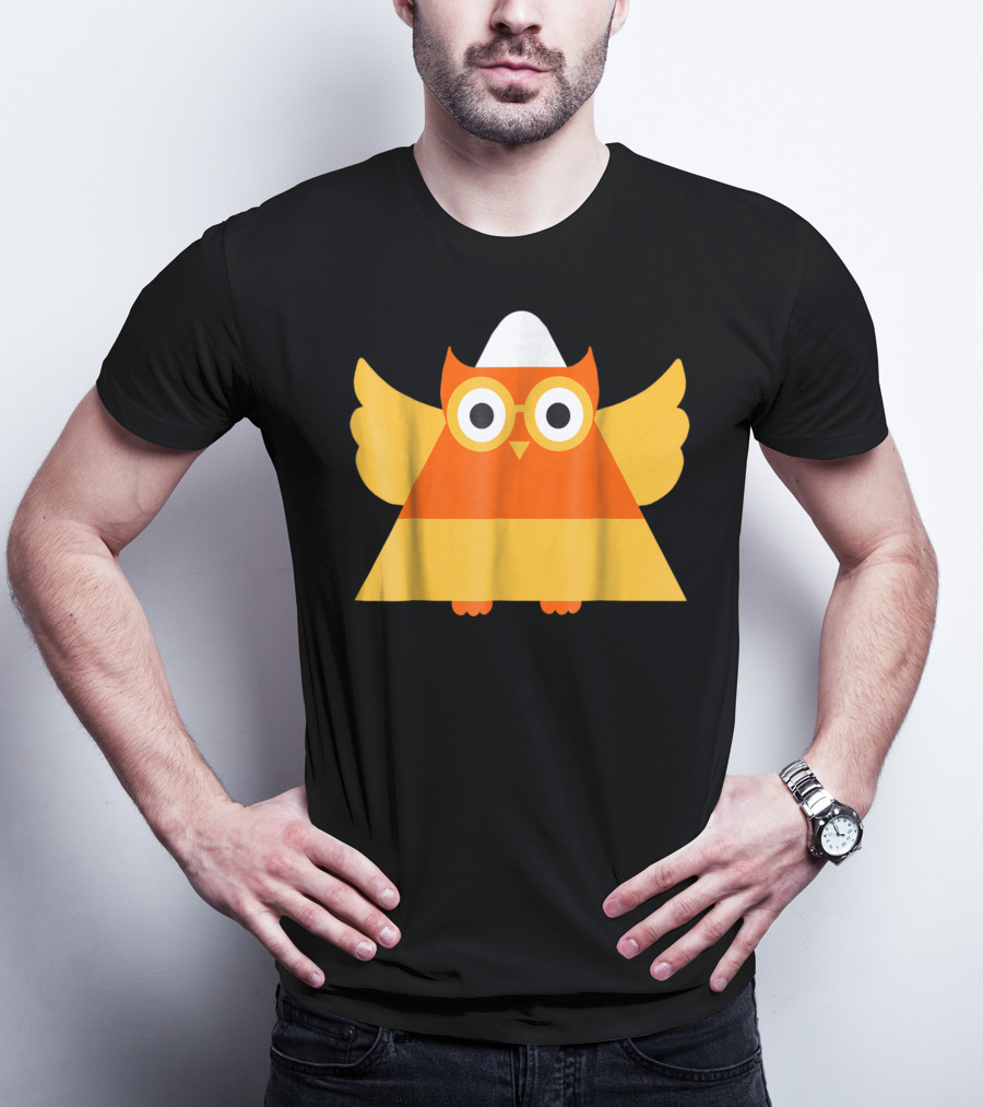 Cute Candy Corn Owl Halloween Costume Mom Matching T-Shirt
