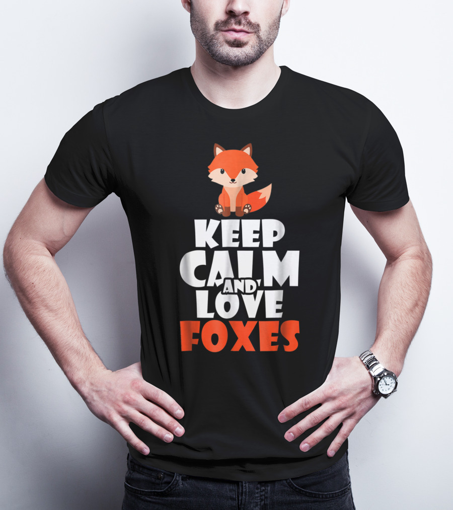 Cute Fox KEEP CALM AND LOVE FOXES Girls T-Shirt
