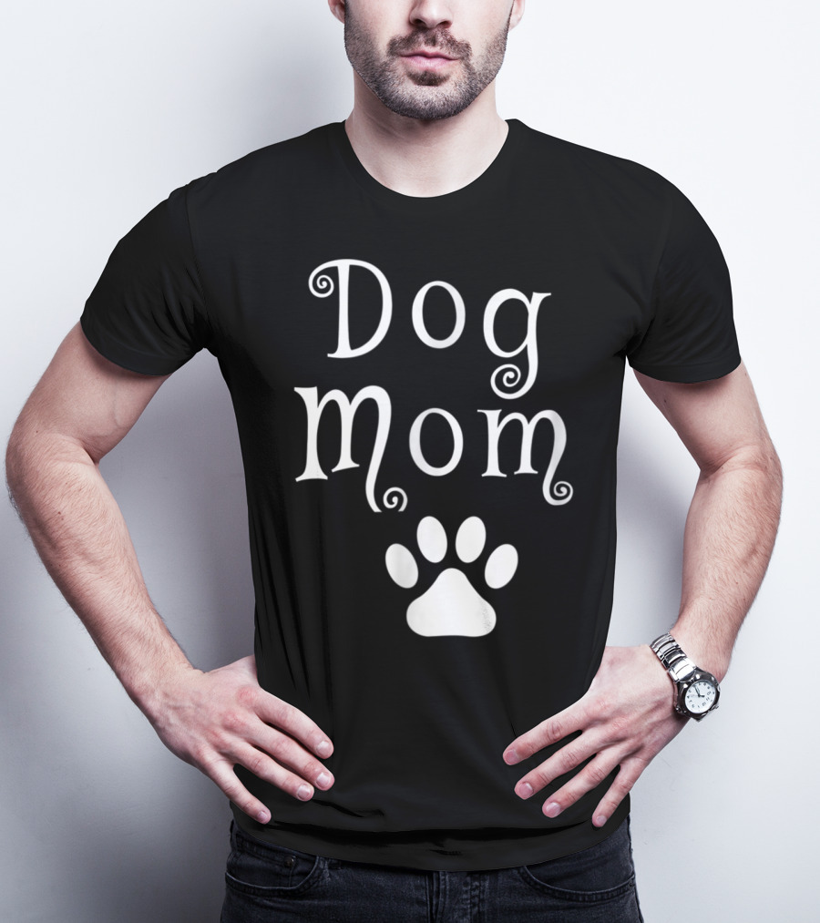 Dog Mom With Dog Paw T-Shirt