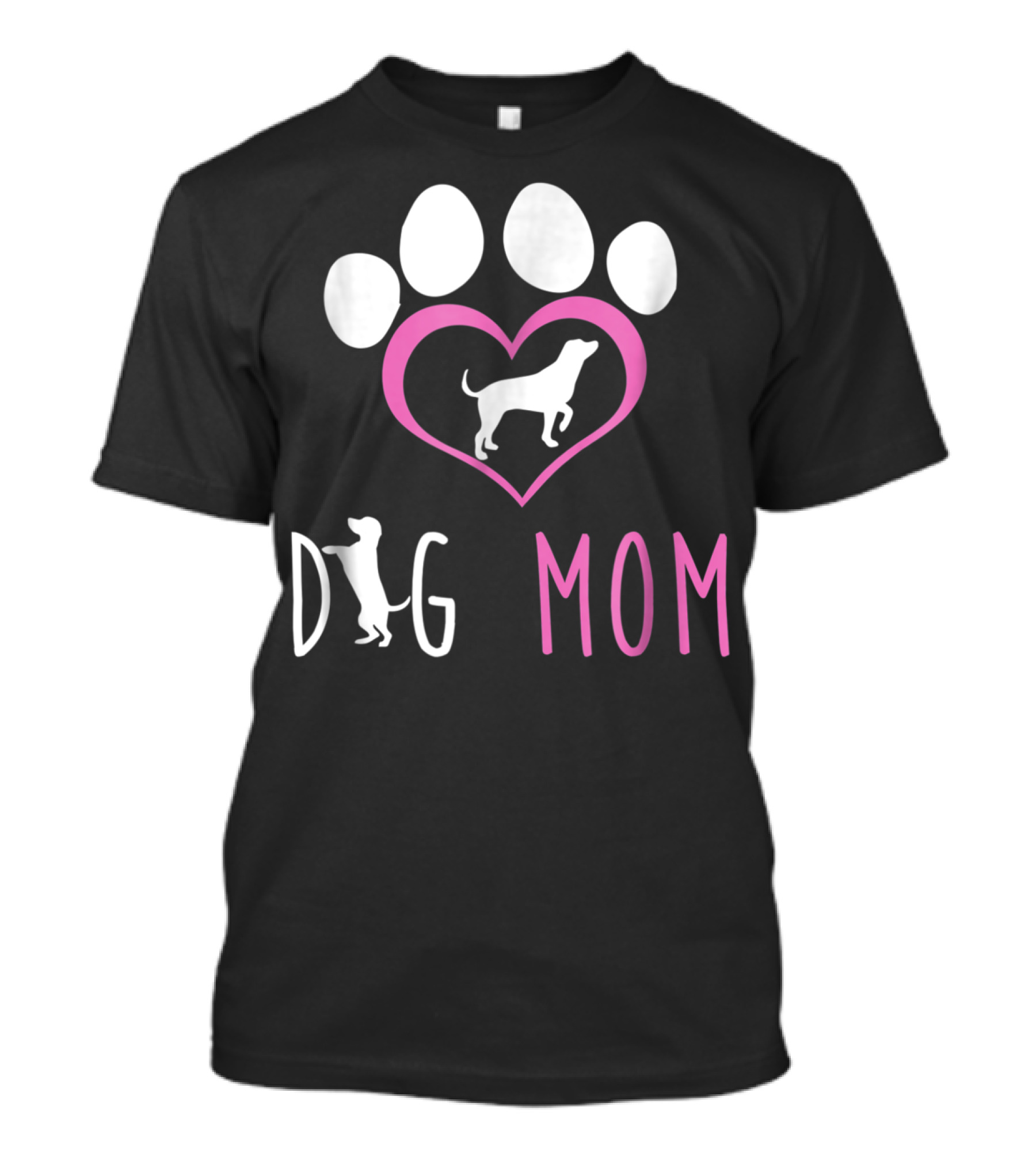 Dog Mom Paw Print Heart Dog Lover Women56 T-Shirt
