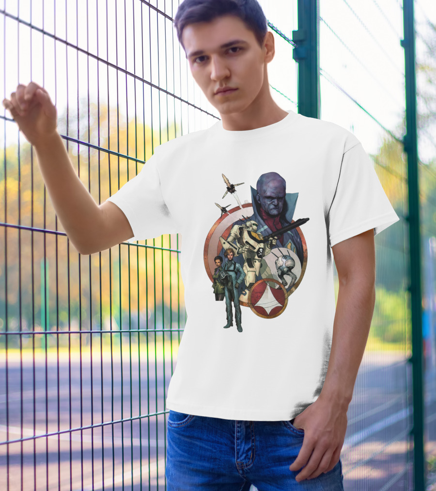 Robotech RBT Roy Fokker Lisa Hunter Zentraedi Logo Battle T-Shirt