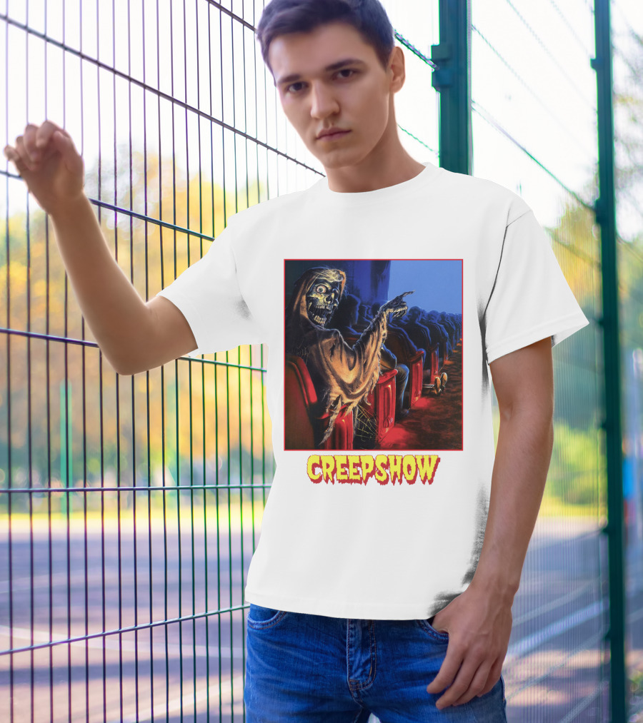 Creepshow Skeleton Ushers Menacing Audience In Theater Scene T-Shirt