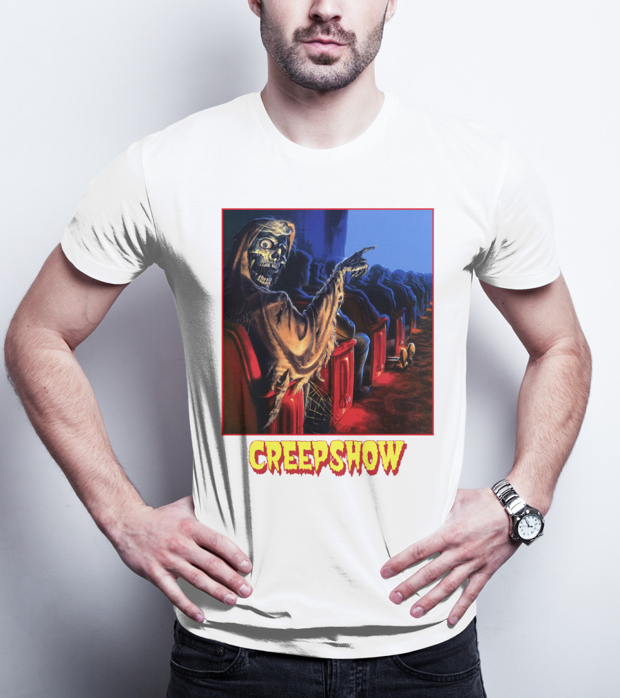 Creepshow Skeleton Ushers Menacing Audience In Theater Scene T-Shirt