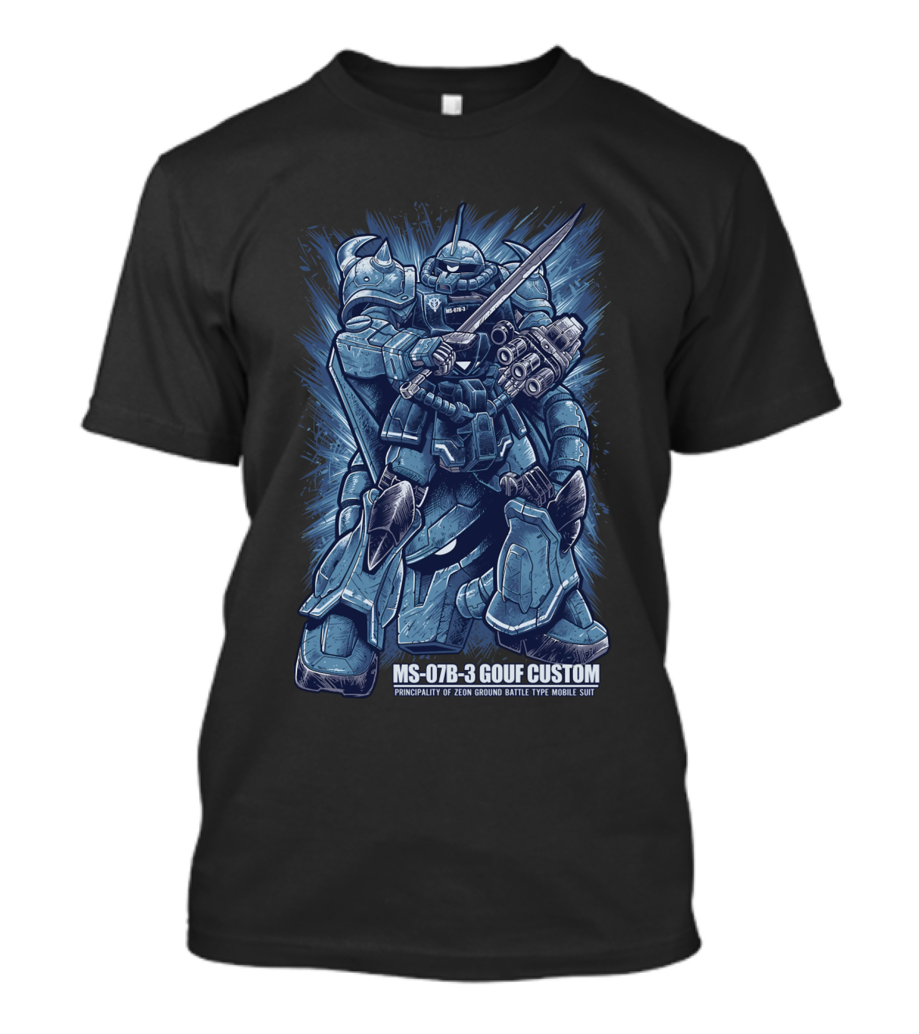 MS-07B-3 Gouf Custom Principality Of Zeon Ground Battle Type Mobile Suit Gundam T-Shirt
