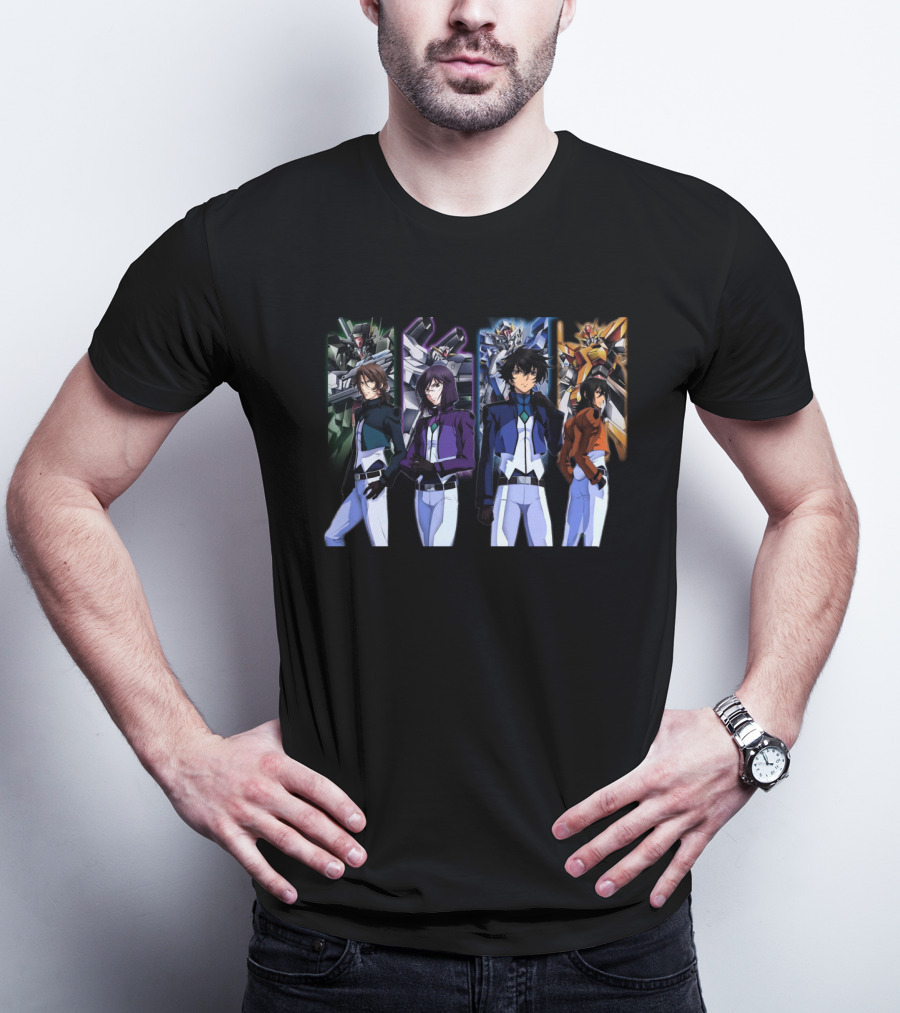 Mobile Suit Gundam 00 Celestial Being Characters And Gundams T-Shirt