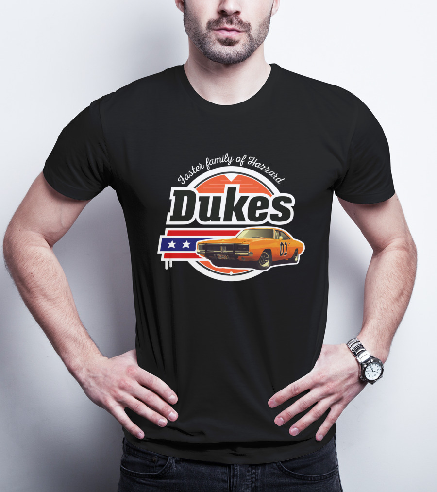 Dukes Faster Family Of Hazzard 01 Car Stars And Stripes Vintage T-Shirt