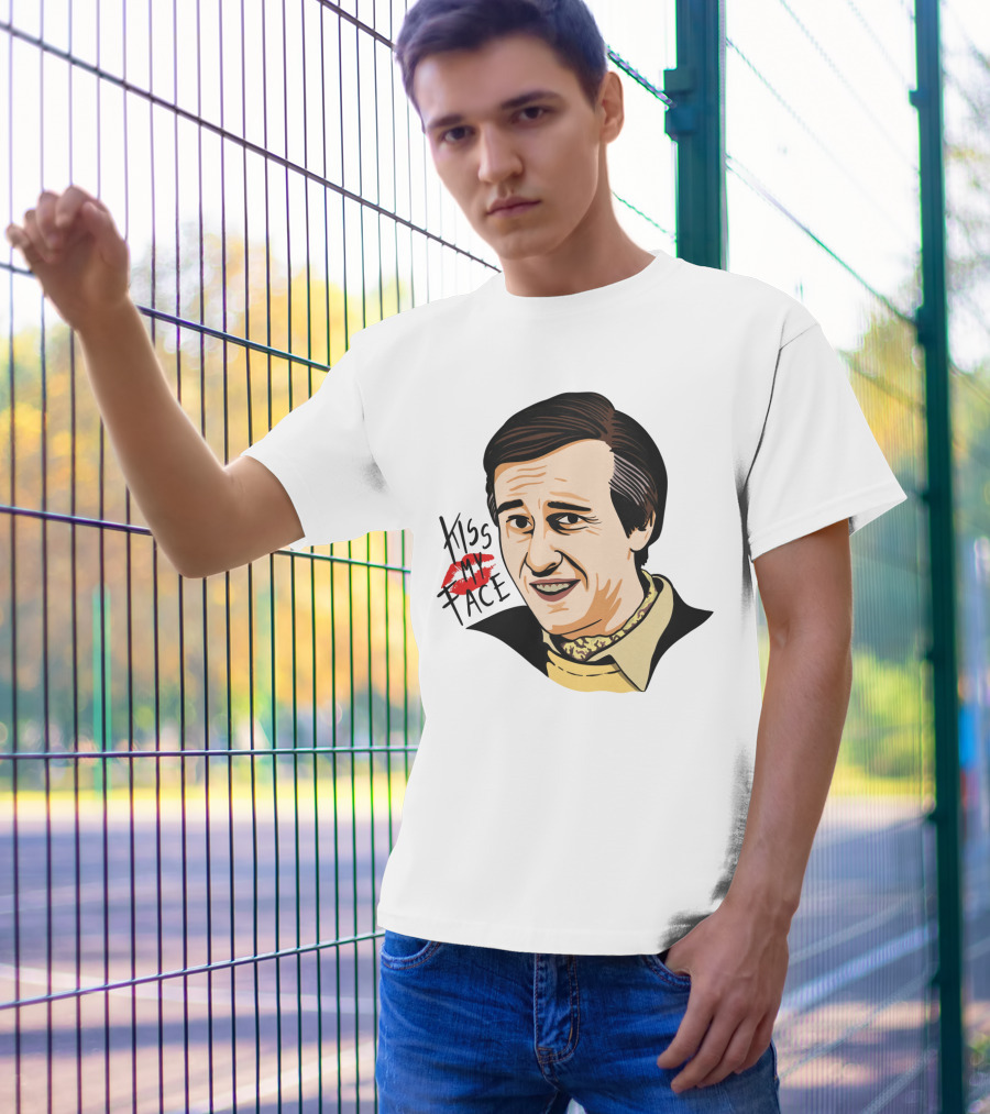 Alan Partridge Kiss My Face Retro Portrait With Lipstick T-Shirt