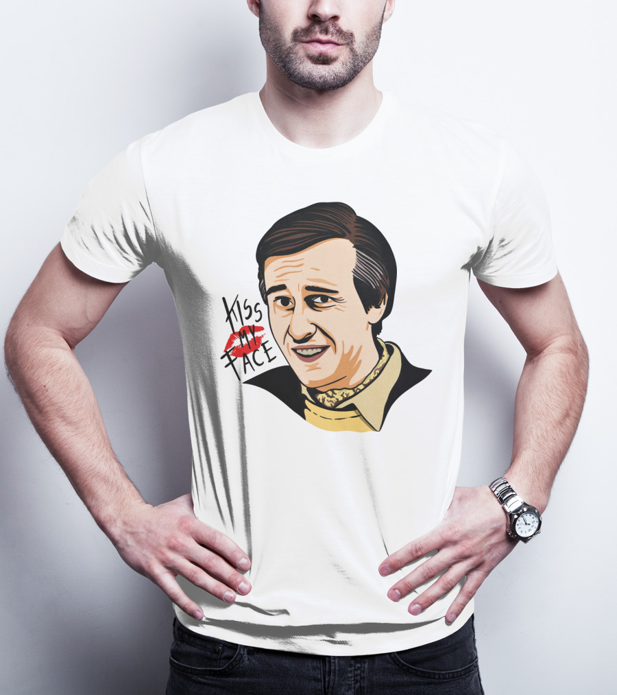 Alan Partridge Kiss My Face Retro Portrait With Lipstick T-Shirt