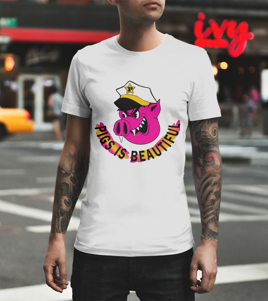 Captain Spaulding Pink Pig With Hat Pigs Is Beautiful T-Shirt