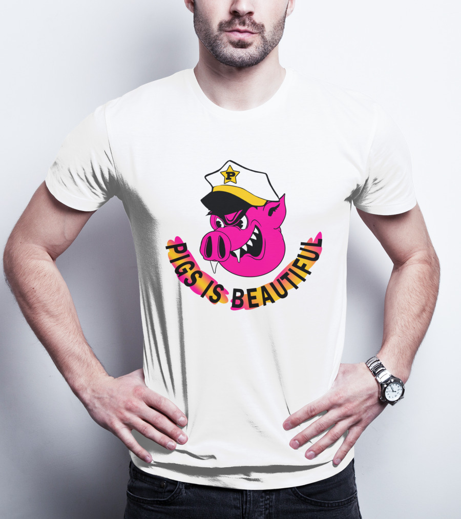 Captain Spaulding Pink Pig With Hat Pigs Is Beautiful T-Shirt