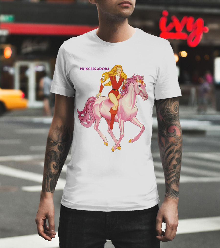 Princess Adora Riding Pink Horse She-Ra Character Fan T-Shirt