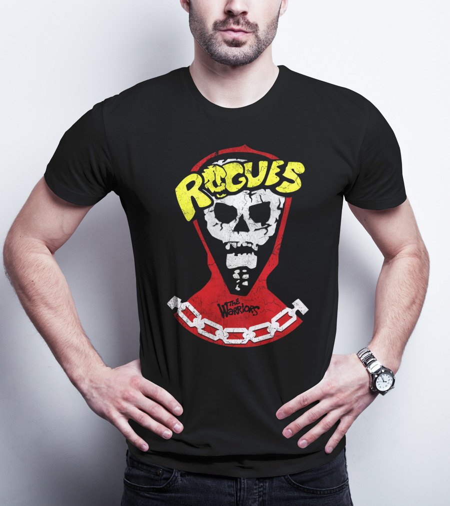 Rogues Skull Mask With Chain And The Warriors T-Shirt
