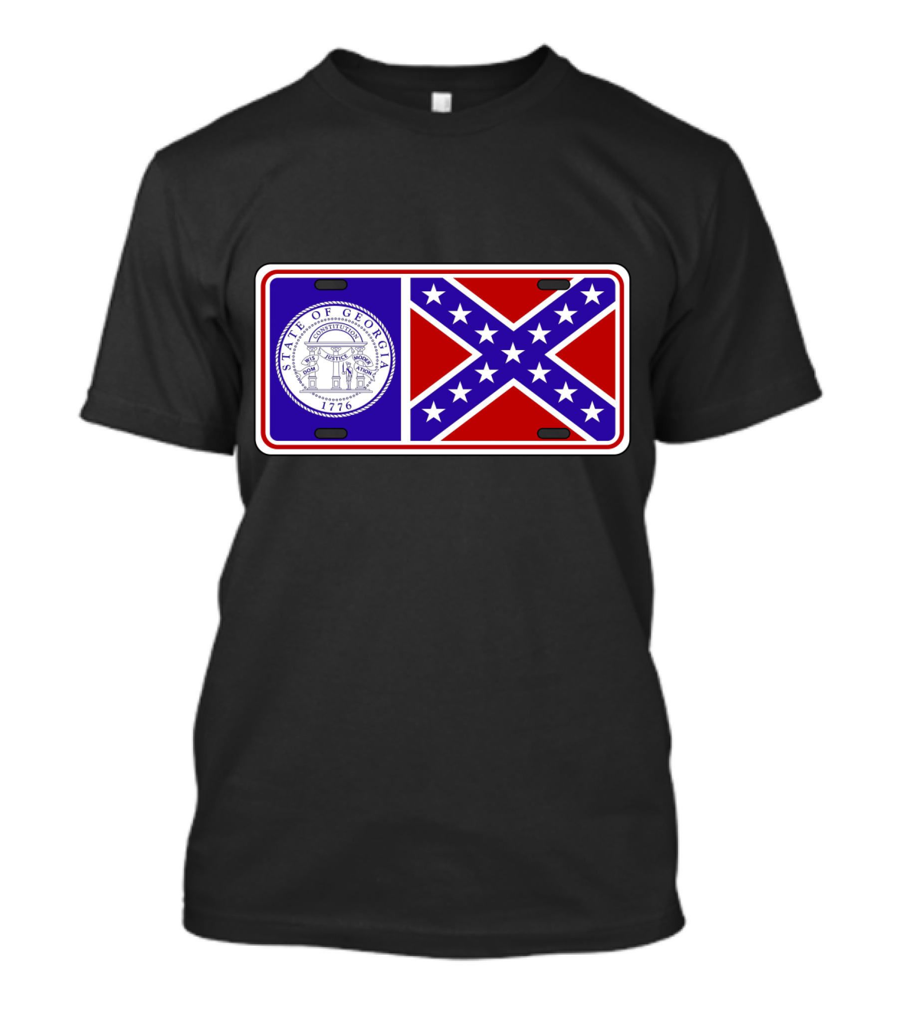 Smokey And The Bandit Georgia State Confederate Flag License Plate 1776 T-Shirt