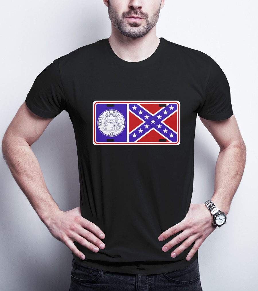 Smokey And The Bandit Georgia State Confederate Flag License Plate 1776 T-Shirt