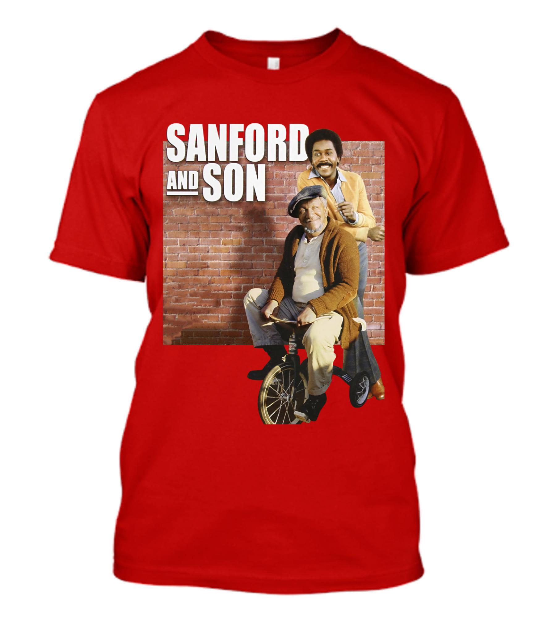 Sanford And Son Red Brick Wall Background T-Shirt