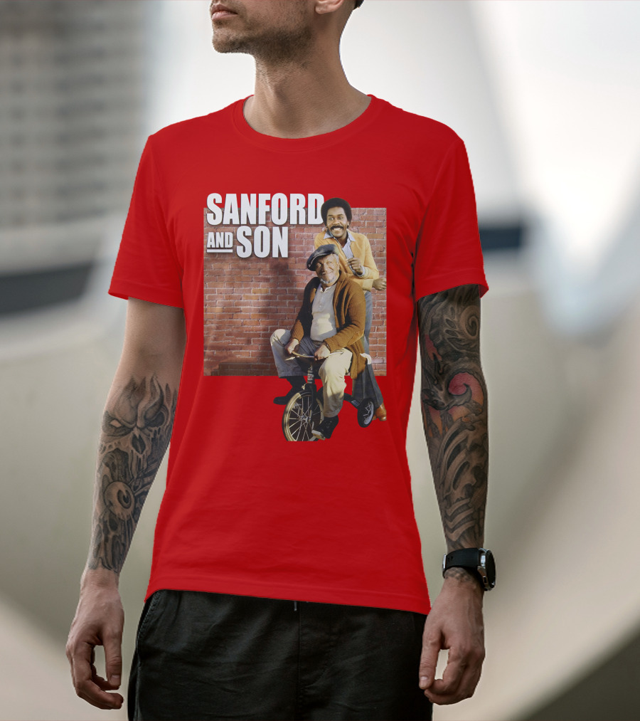Sanford And Son Red Brick Wall Background T-Shirt