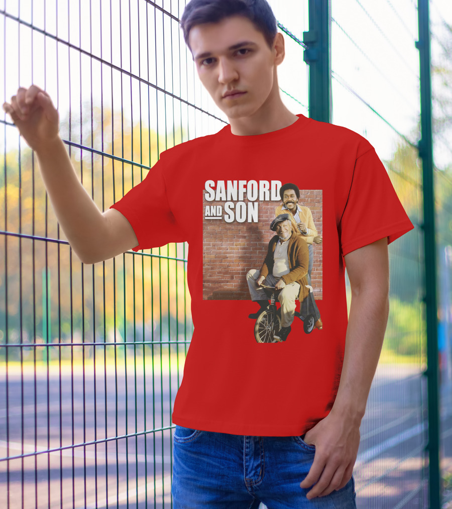 Sanford And Son Red Brick Wall Background T-Shirt