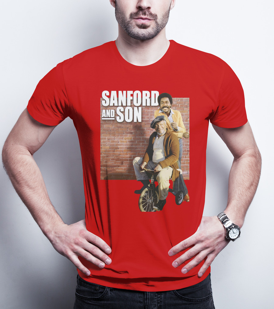 Sanford And Son Red Brick Wall Background T-Shirt