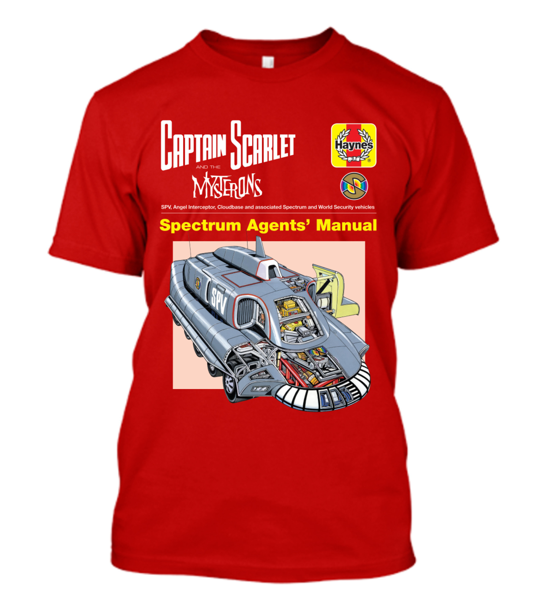 Captain Scarlet And The Mysterons Spectrum Agents' Manual SPV Haynes Cloudbase Spectrum World Security Vehicles T-Shirt