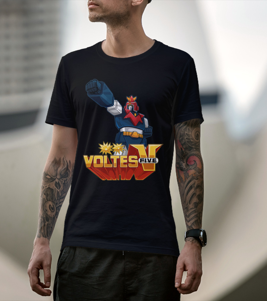 Voltes Five Robot Iconic Anime Character Fist Power Action T-Shirt