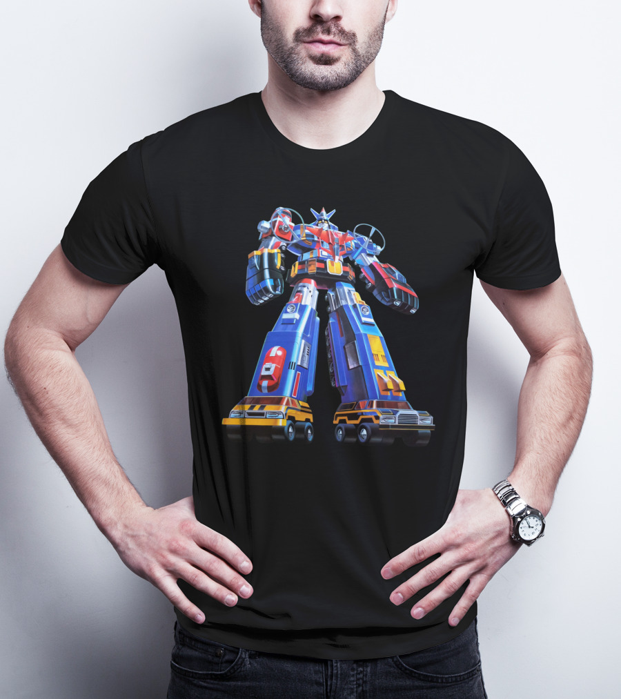 Vehicle Force Voltron Dairugger XV Giant Mecha Robot T-Shirt