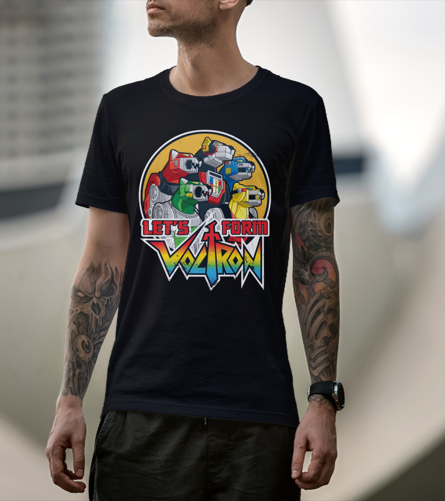 Let’s Form Voltron Lions Retro Iconic Team Assembly T-Shirt