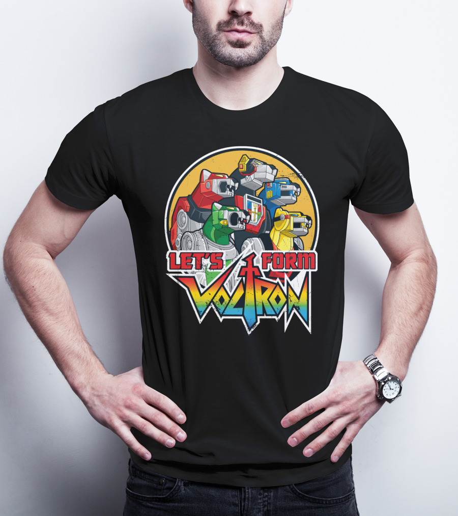 Let’s Form Voltron Lions Retro Iconic Team Assembly T-Shirt