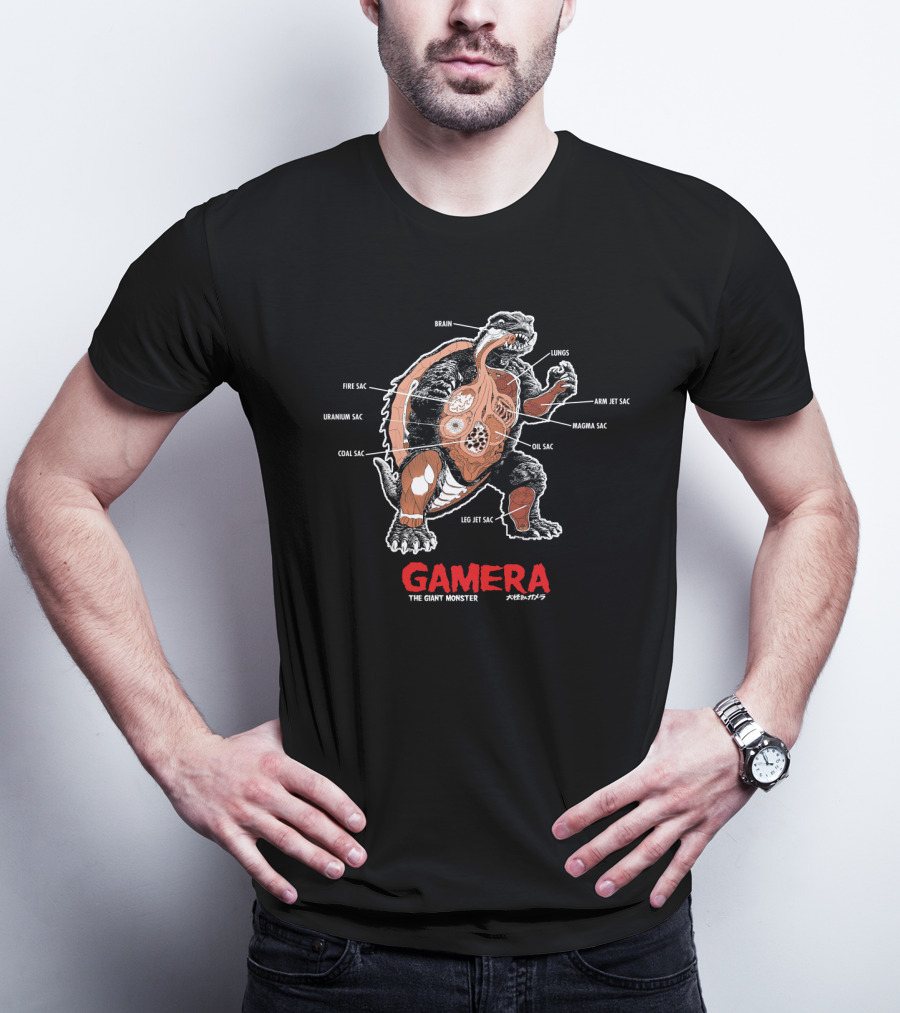 GAMERA THE GIANT MONSTER ANATOMY DETAIL BRAIN LUNGS MAGMA SAC URANIUM SAC T-Shirt