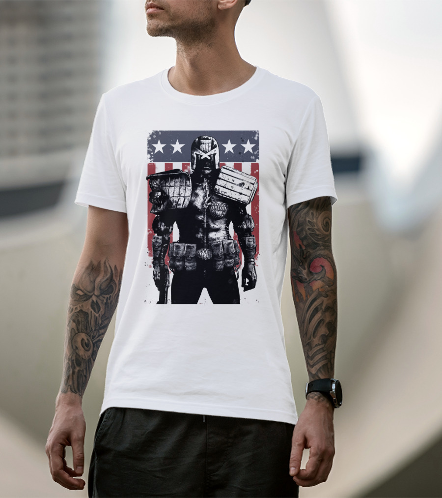 Judge Dredd Judgement Day Stars And Stripes Comic Hero T-Shirt
