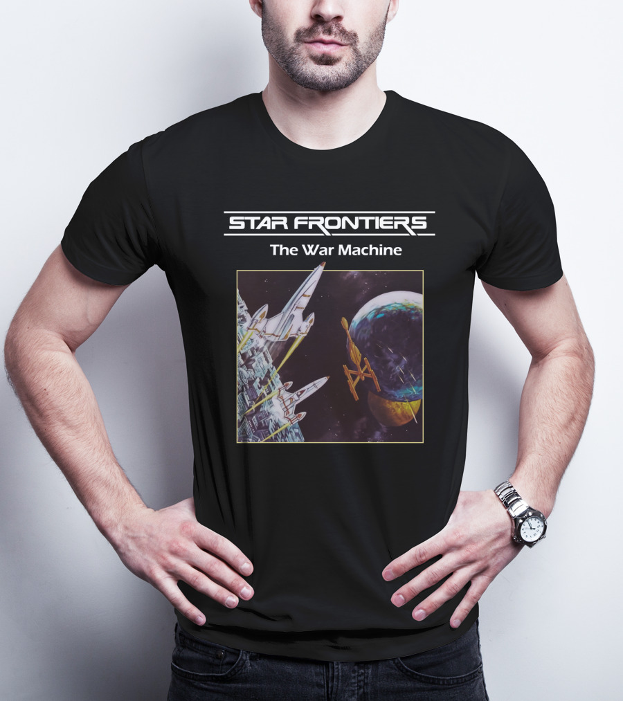 Star Frontiers The War Machine Spaceship Battle Scene T-Shirt