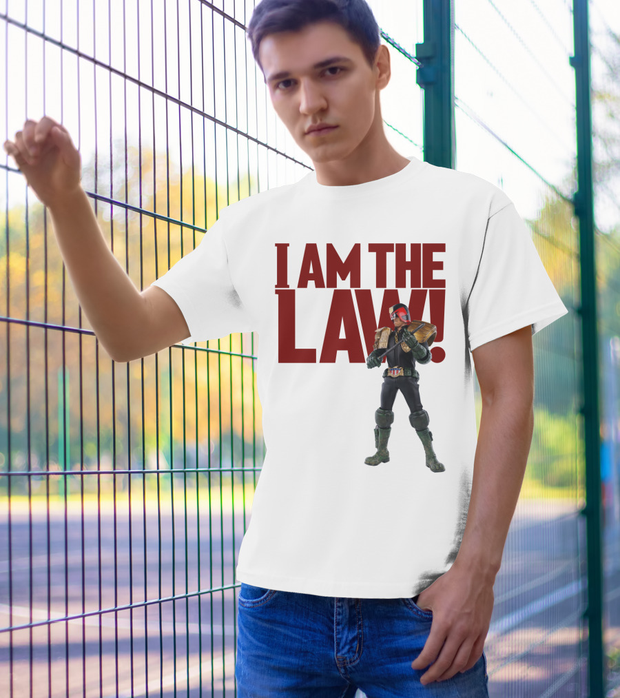 Judge Dredd I Am The Law Action Figure Stance T-Shirt