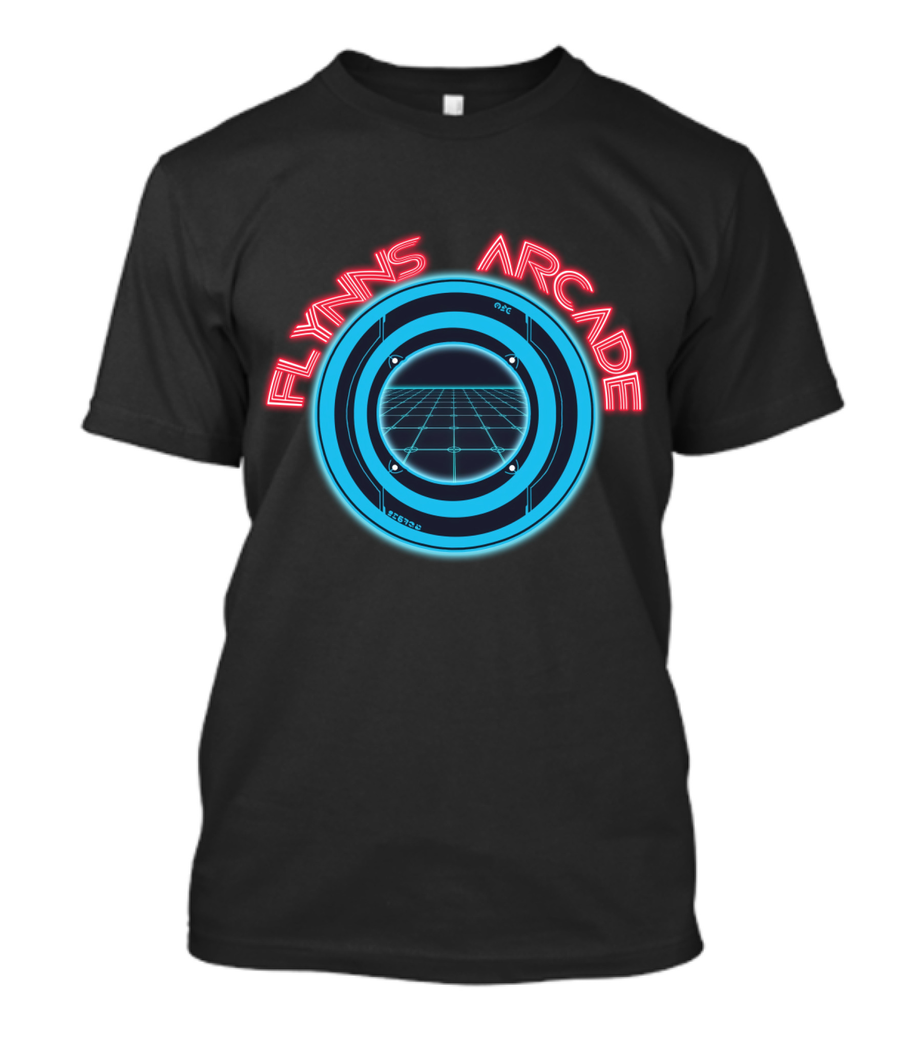Flynn's Arcade Tron Grid Logo Neon T-Shirt