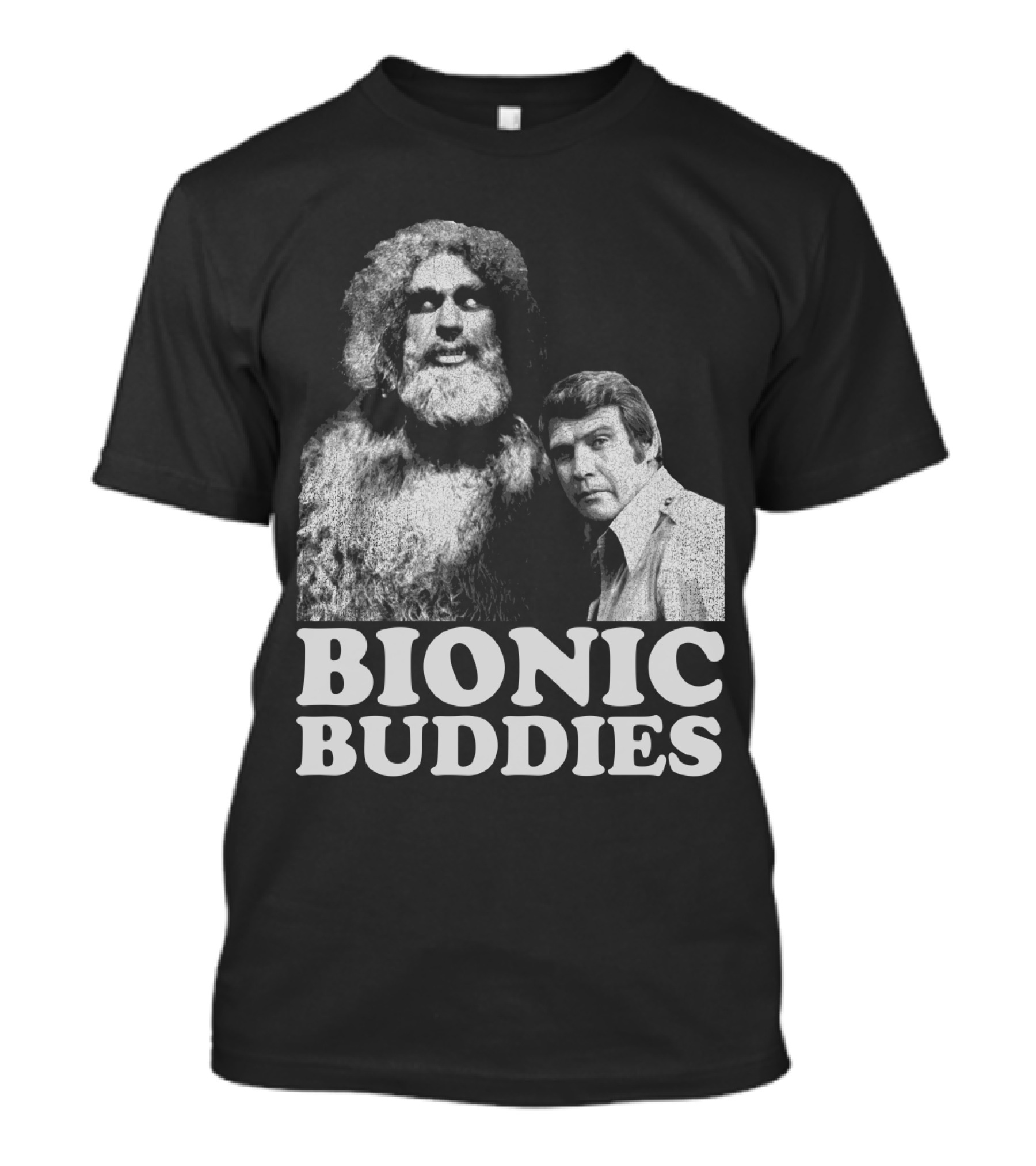 Six Million Dollar Man Bionic Buddies Retro TV Show Iconic Duo T-Shirt