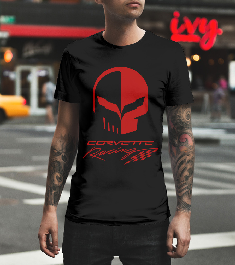 Corvette Racing Skull Red T-Shirt