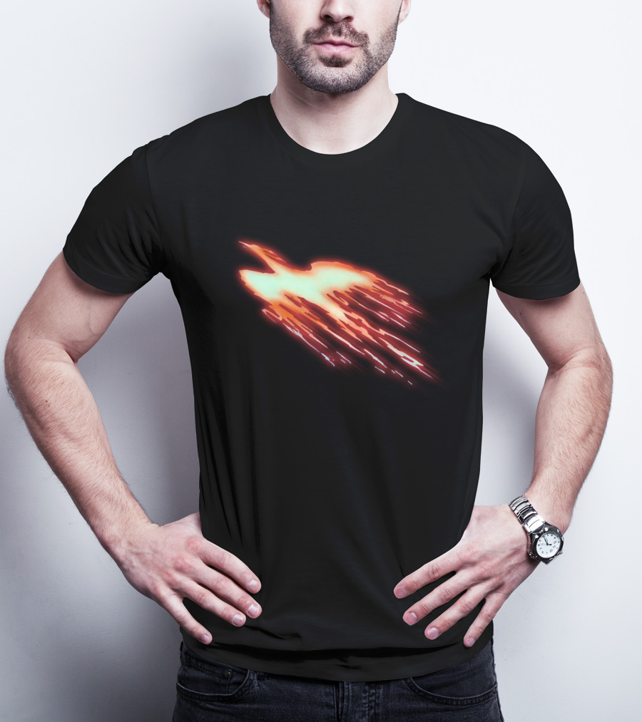 God Phoenix Fiery Bird Soaring With Bright Red And Orange Flames T-Shirt