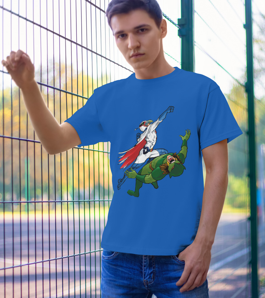 Science Ninja Team Gatchaman Battle Of The Planets Dynamic Heroic Battle Scene T-Shirt