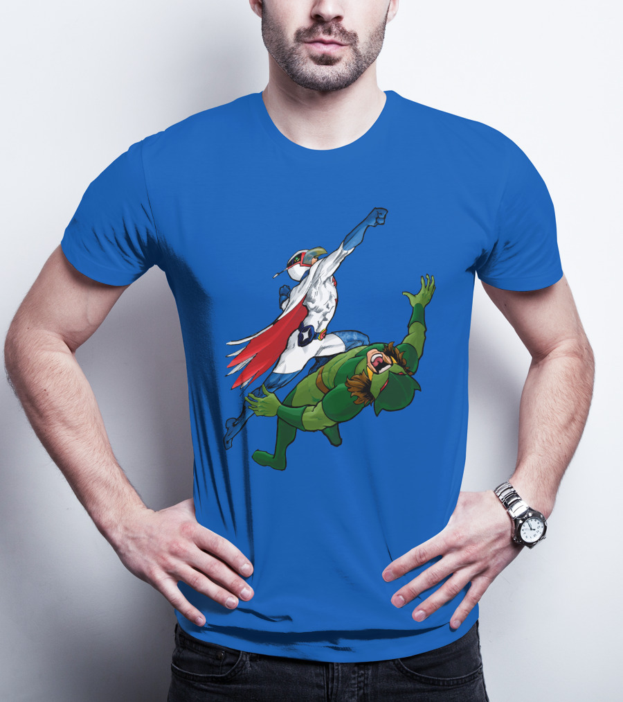 Science Ninja Team Gatchaman Battle Of The Planets Dynamic Heroic Battle Scene T-Shirt