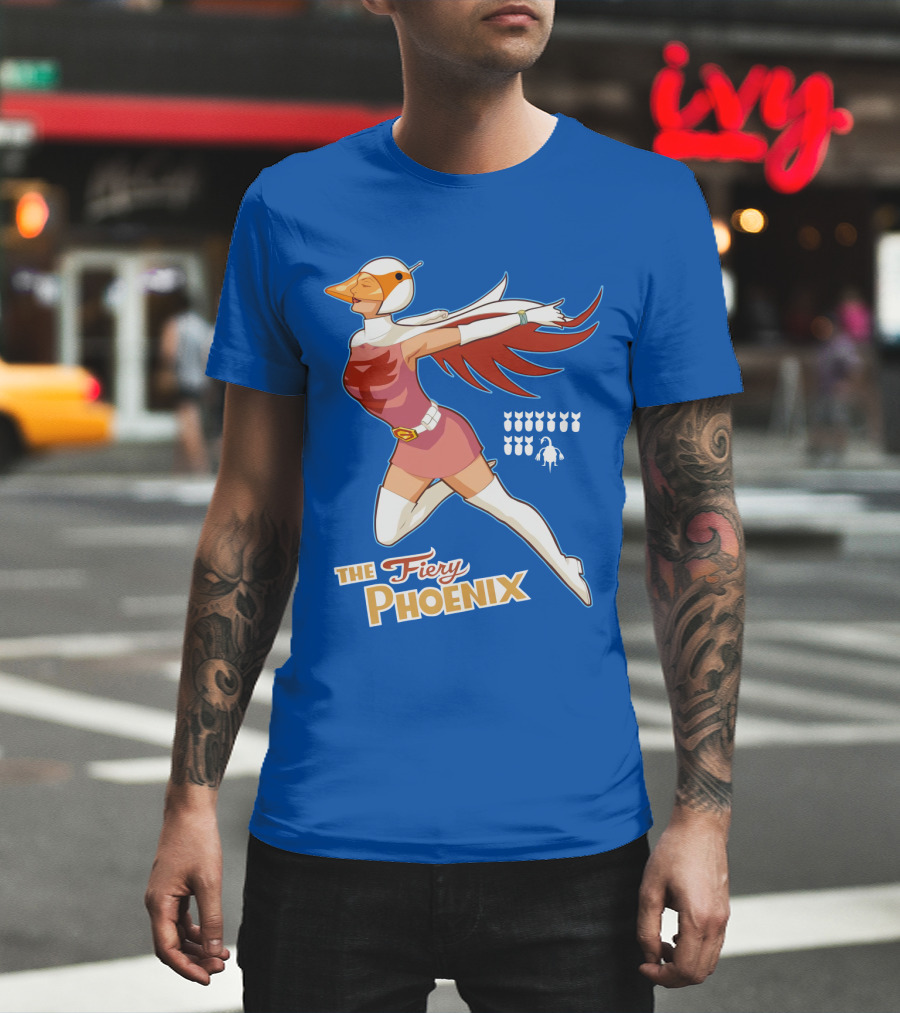 The Fiery Phoenix Winged Hero Vintage Flight T-Shirt
