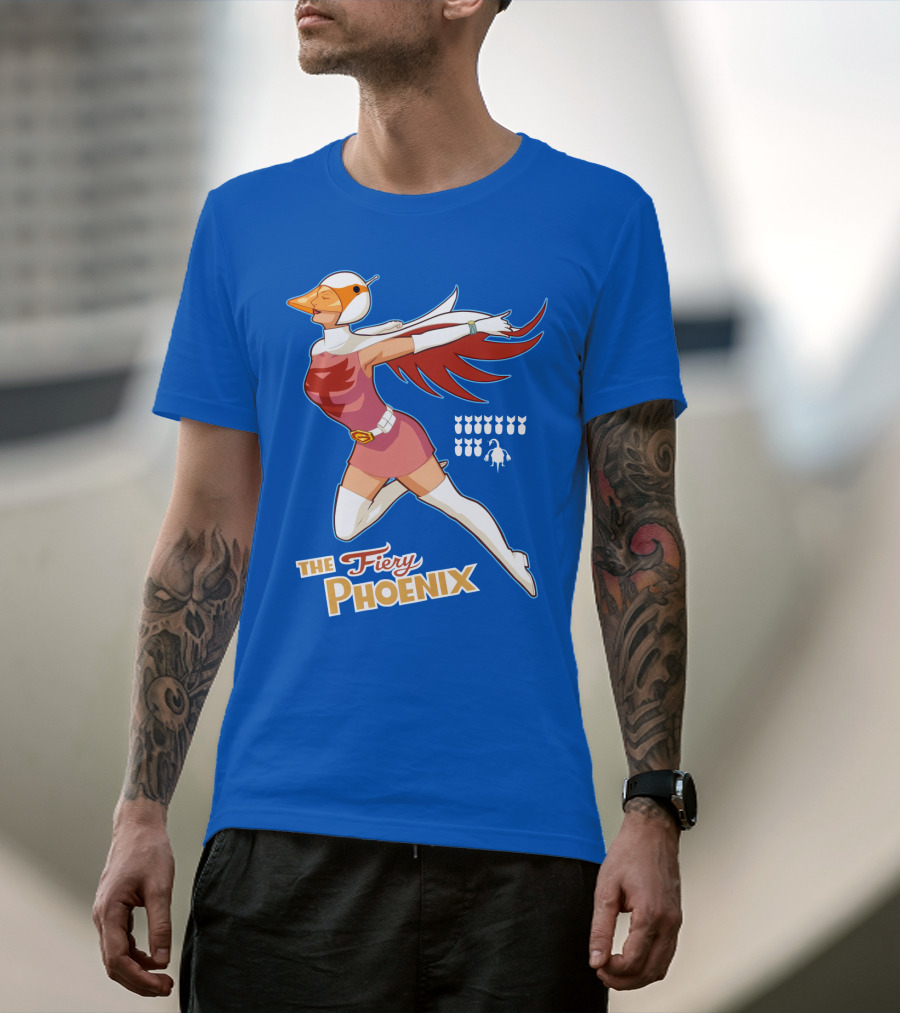 The Fiery Phoenix Winged Hero Vintage Flight T-Shirt