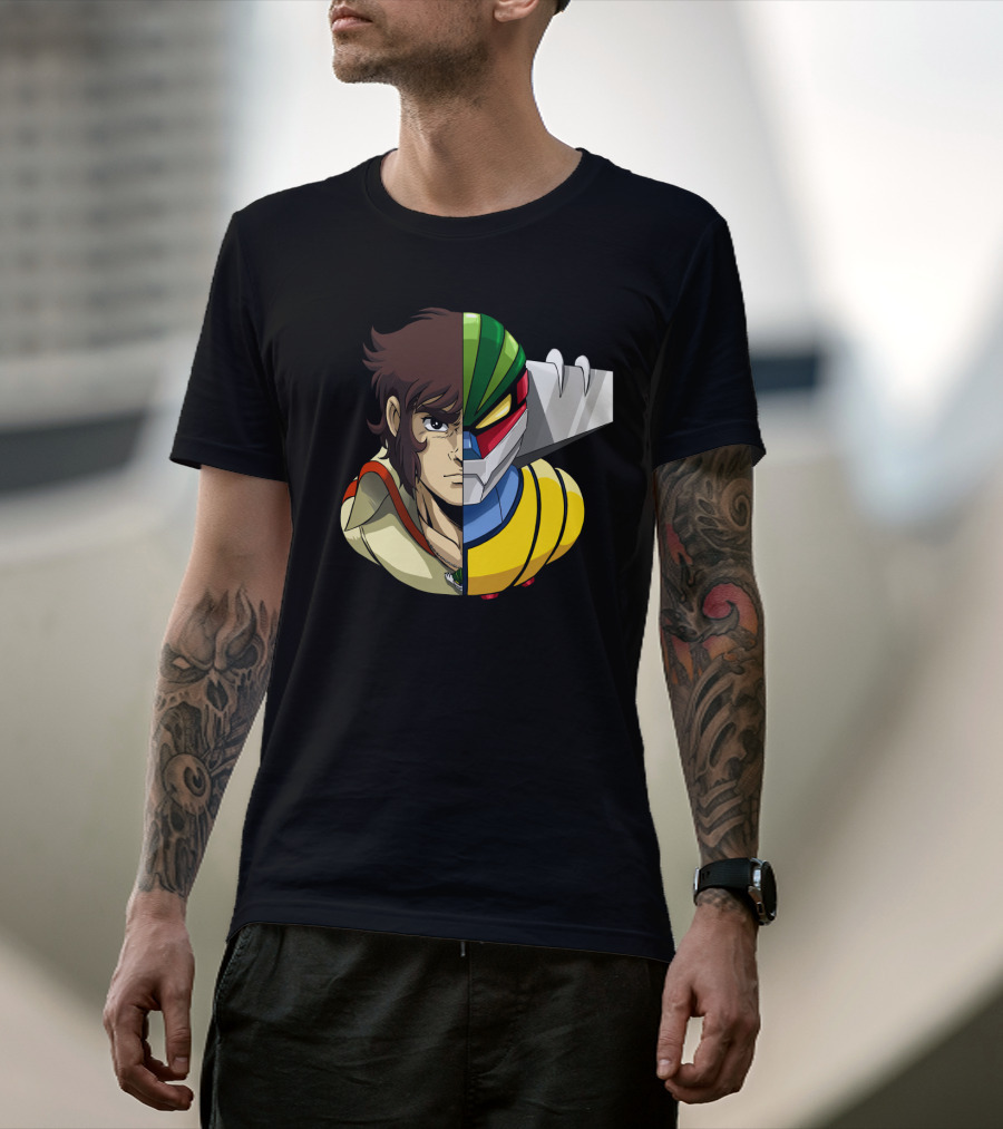 Hiroshi Shiba And Jeeg Robot Anime Fusion T-Shirt