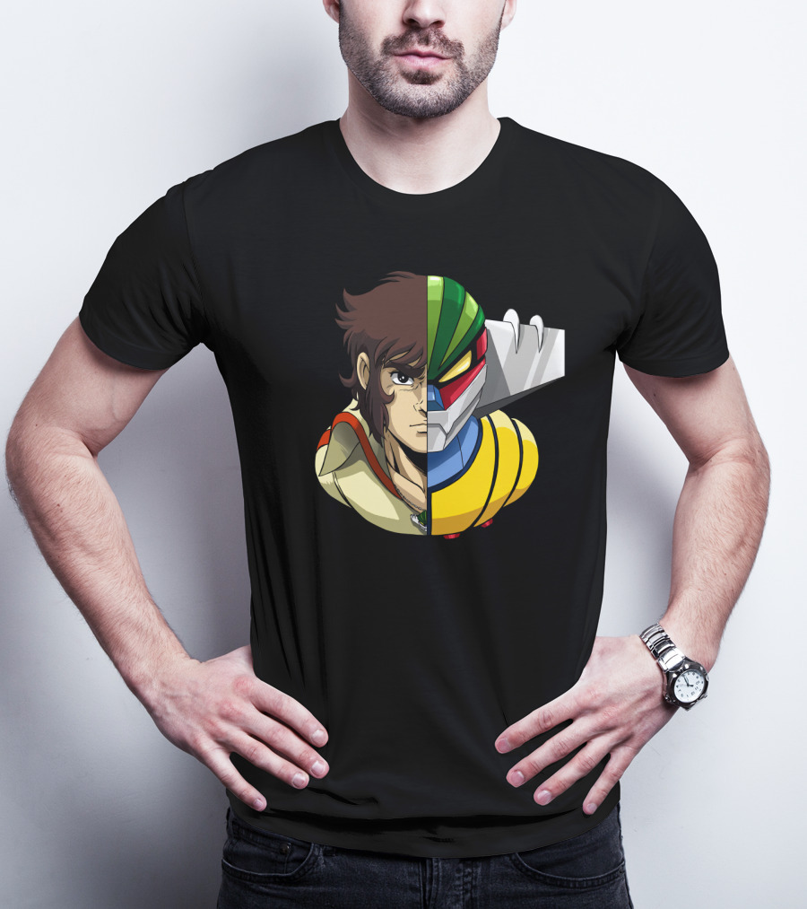 Hiroshi Shiba And Jeeg Robot Anime Fusion T-Shirt