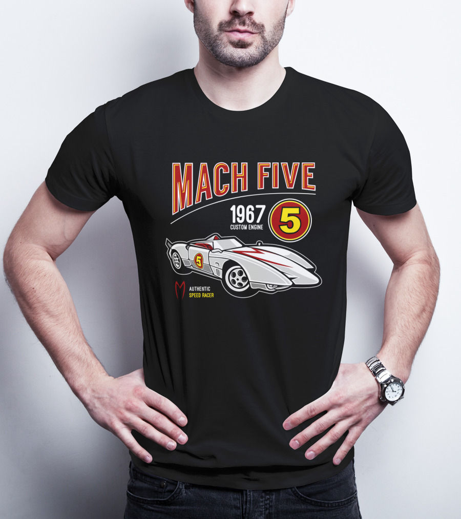 Mach Five 1967 Custom Engine Authentic Speed Racer T-Shirt