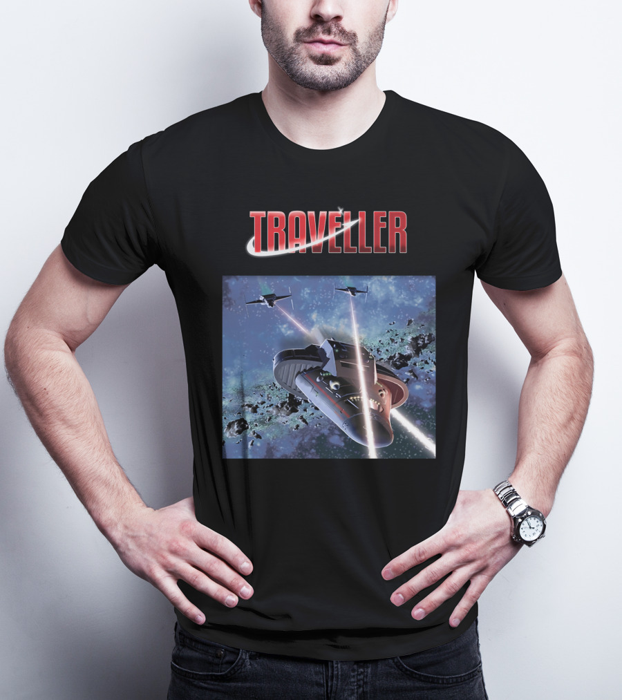 Traveller Space Adventure Cosmic Battle Scene T-Shirt