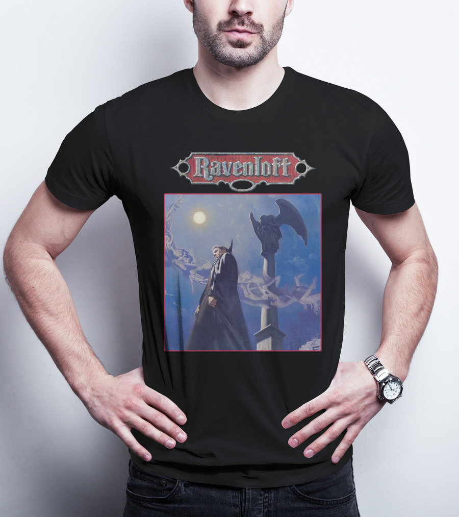 Ravenloft Dungeons And Dragons Vampire Castle Full Moon Gothic T-Shirt